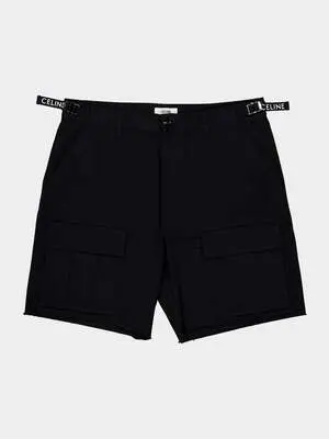 Celine Woven Cotton Cargo Shorts