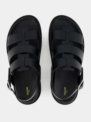 Celine Triomphe Leather Chunky Sandals