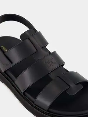 Celine Triomphe Leather Chunky Sandals