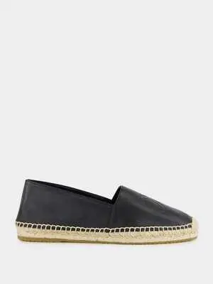 Celine Leather Espadrilles With Embossed Triomphe Detail - Black