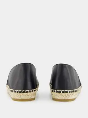 Celine Leather Espadrilles With Embossed Triomphe Detail - Black