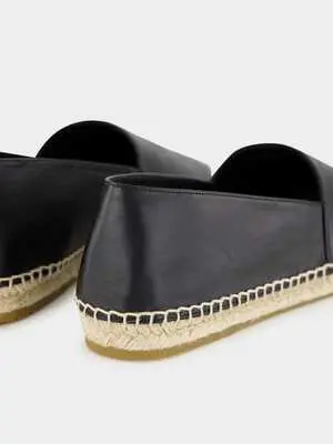 Celine Leather Espadrilles With Embossed Triomphe Detail - Black