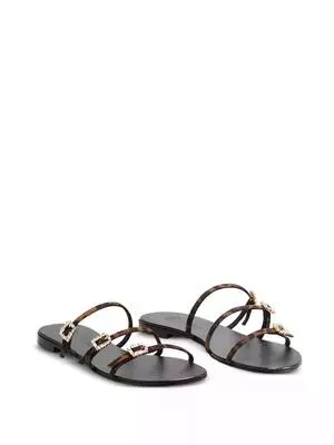 TEMPERLEY LONDON Eclipse Buckle-detail Sandals - Black
