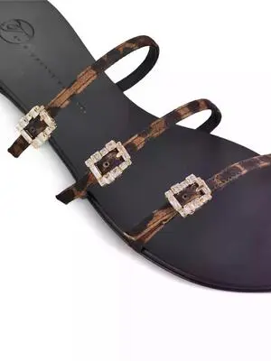 TEMPERLEY LONDON Eclipse Buckle-detail Sandals - Black