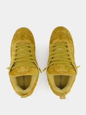 Celine Huntington Embossed Leather Sneakers