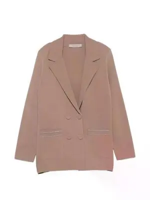 D.exterior Double-breasted Embellished Blazer