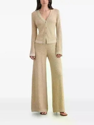 TOCCIN Lilibet Chevron-knit Wide-leg Trousers