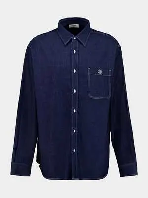 Celine Overshirt Button Up Cotton - Blue