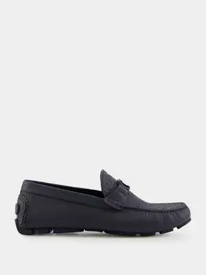 Dior Odeon Driver Loafers In Gravity Leather - Blue