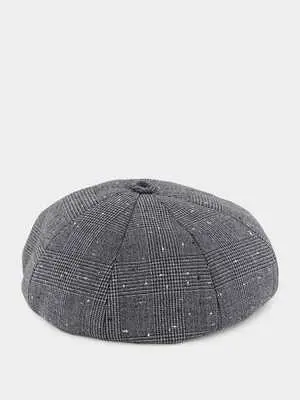 Dior Beret With Button Detail - Grey