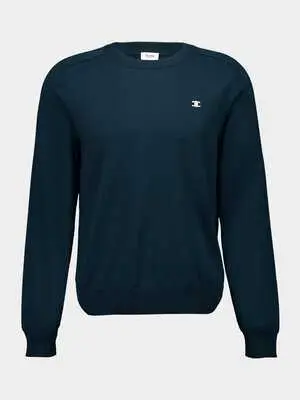 Celine Triomphe Wool Crewneck Sweater - Blue