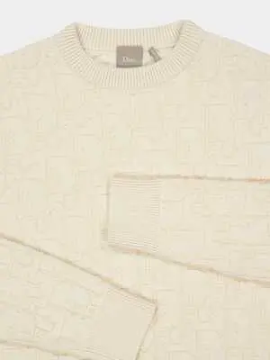 Dior Ribbed Crew Neck Sweater With All-over Jacquard Motif