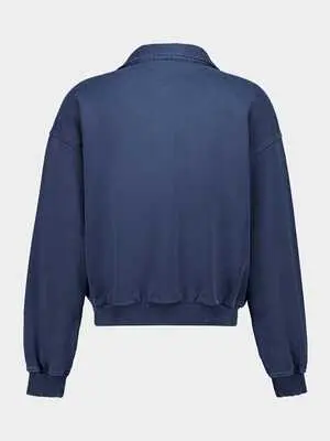 Dior Polo L/s Drape P Label D Gdw Cotton - Blue