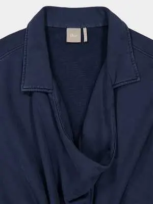 Dior Polo L/s Drape P Label D Gdw Cotton - Blue