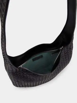 Bottega Veneta Intrecciato Nappa Fluffy Leather Handbag - Black