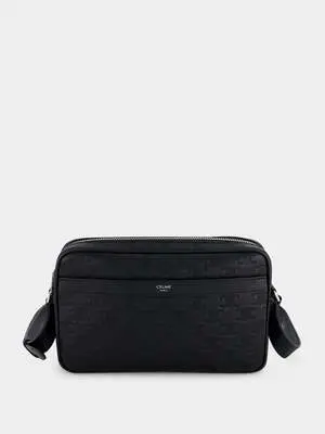 Celine Messenger Bag Triomphe All Over Leather - Black