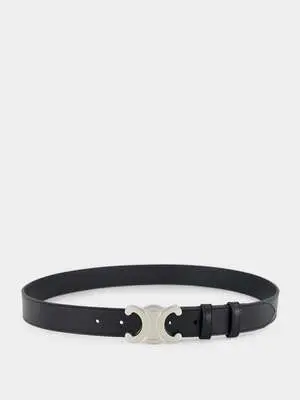 Celine Triomphe Leather Belt - Black