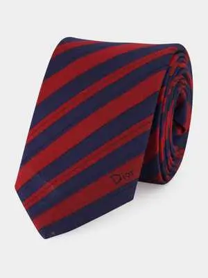 Dior Striped Neck Tie - Blue