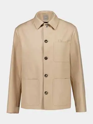 Dior Cotton Jacket With Patch And Button Details - Beige