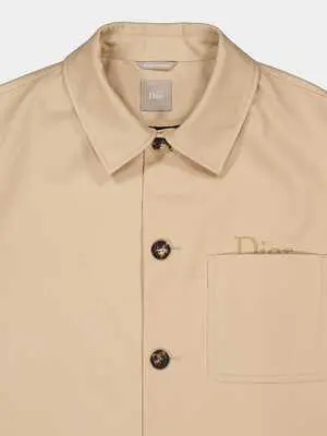 Dior Cotton Jacket With Patch And Button Details - Beige