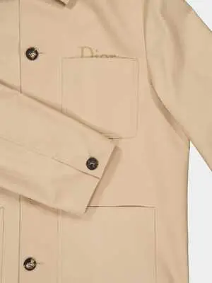 Dior Cotton Jacket With Patch And Button Details - Beige