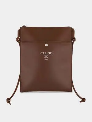Celine Leather Pouch Bag - Brown