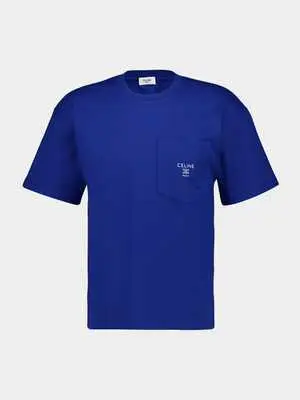 Celine T-shirt Relaxed Fit Cotton - Blue