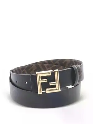 Fendi Reversible Ff Logo Buckle Belt - Black