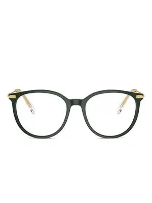SWAROVSKI Round Frame Eyeglasses - Green
