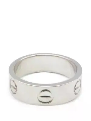 Cartier 18k White Gold Love Motif Ring - Silver