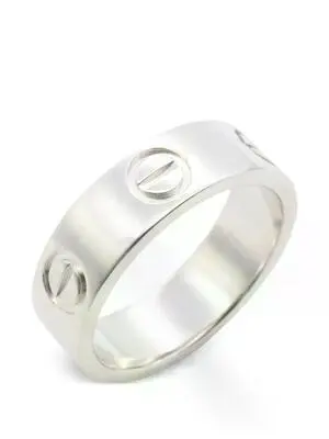 Cartier 18k White Gold Love Motif Ring - Silver