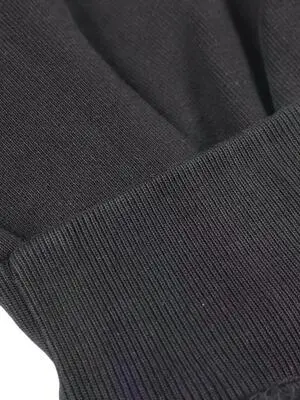 Balenciaga Logo Embroidered Hoodie - Black