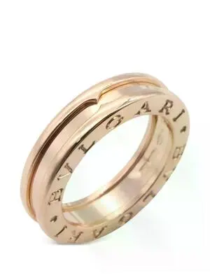 BVLGARI B.zero1 18k Rose Gold Logo Engraved Ring