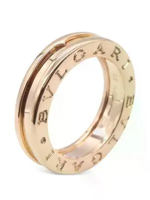 BVLGARI B.zero1 18k Rose Gold Logo Engraved Ring
