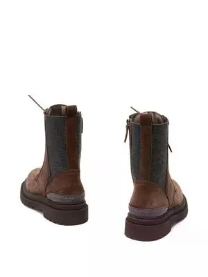 Brunello Cucinelli Lace-up Leather Ankle Boots
