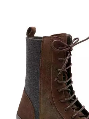 Brunello Cucinelli Lace-up Leather Ankle Boots