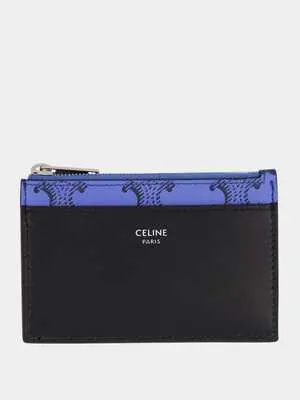 Celine Card Holder Zipped Fabirc - Black