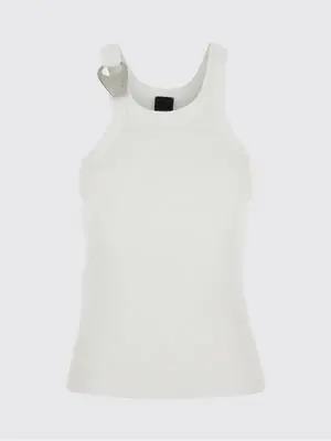 Pinko Ribbed Tank Top With Embellished Shoulder Strap