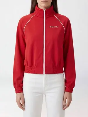 SPORTY & RICH Zip-up Track Jacket With Embroidered Logo - Red