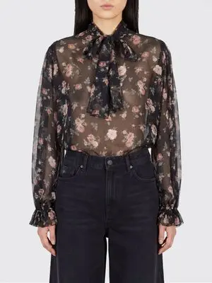 Dolce & Gabbana Floral Print Sheer Blouse - Black