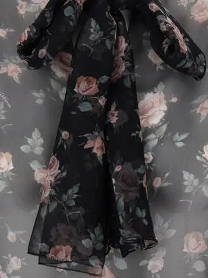 Dolce & Gabbana Floral Print Sheer Blouse - Black