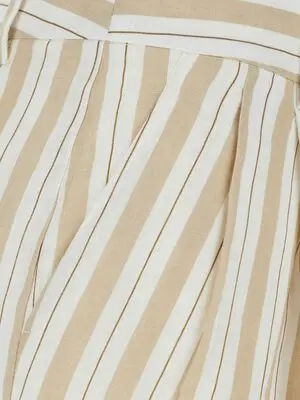 SEMICOUTURE Striped Shorts - Beige