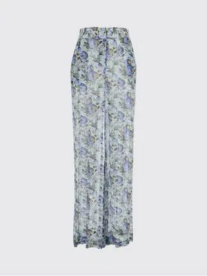 SEMICOUTURE Wide Leg Floral Print Trousers - Blue