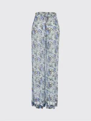 SEMICOUTURE Wide Leg Floral Print Trousers - Blue