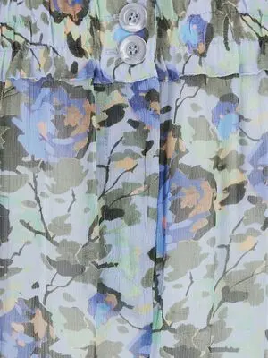 SEMICOUTURE Wide Leg Floral Print Trousers - Blue