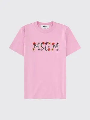 MSGM Floral Logo T-shirt - Pink
