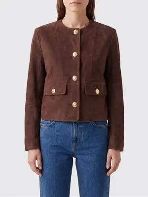 ARMA Suede Jacket With Gold Button Detailing - Brown
