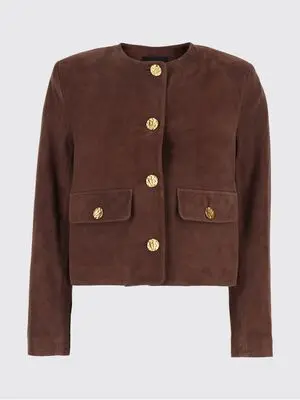 ARMA Suede Jacket With Gold Button Detailing - Brown
