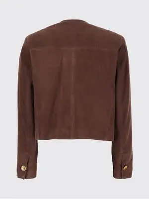 ARMA Suede Jacket With Gold Button Detailing - Brown
