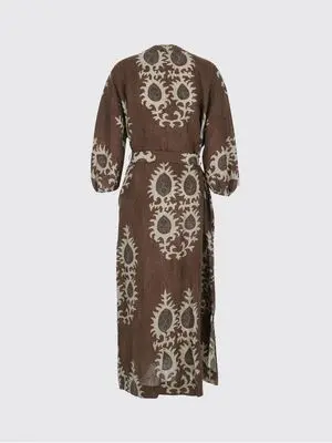 BAZAR DELUXE Printed Midi Dress With Belt